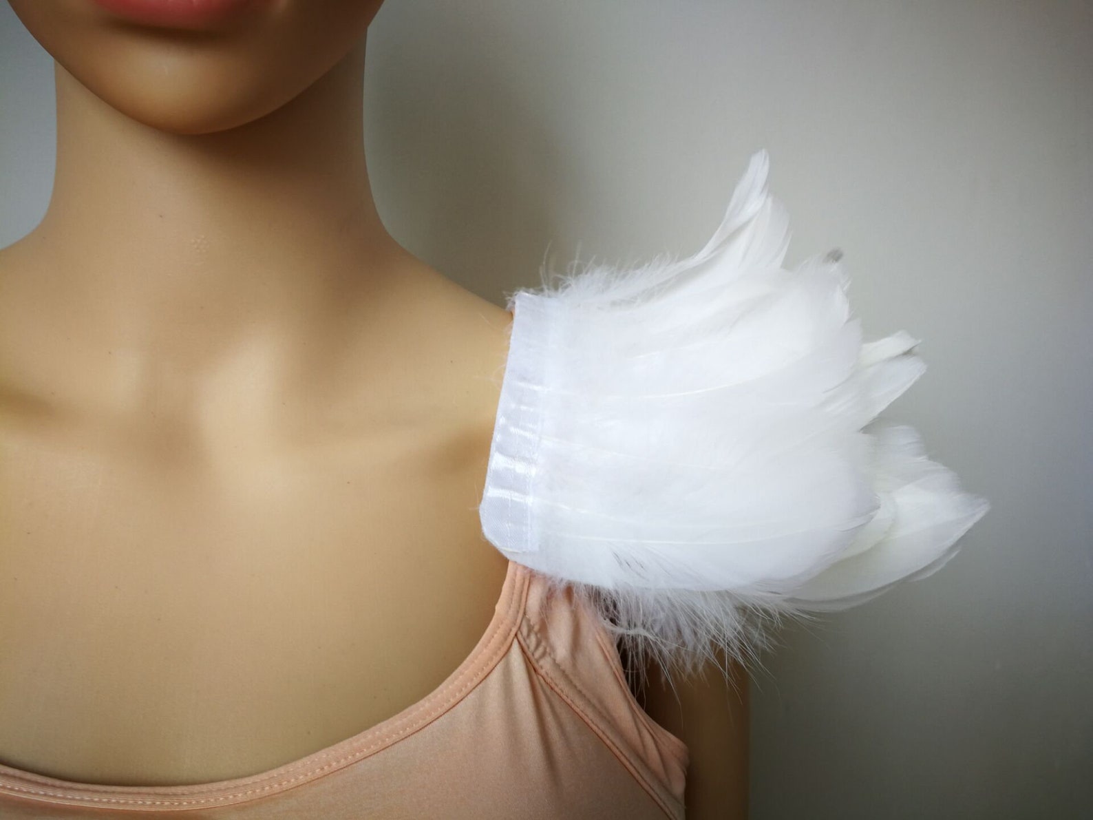 White Bridal Feather Shoulder Feather Epaulettes Appliques - Etsy