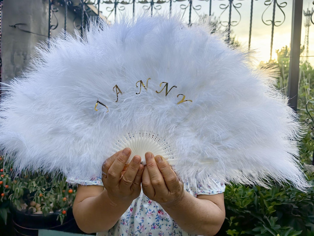 80x45cm Large Feather Fan,burlesque Dance Feather Fan,wedding Feather ...