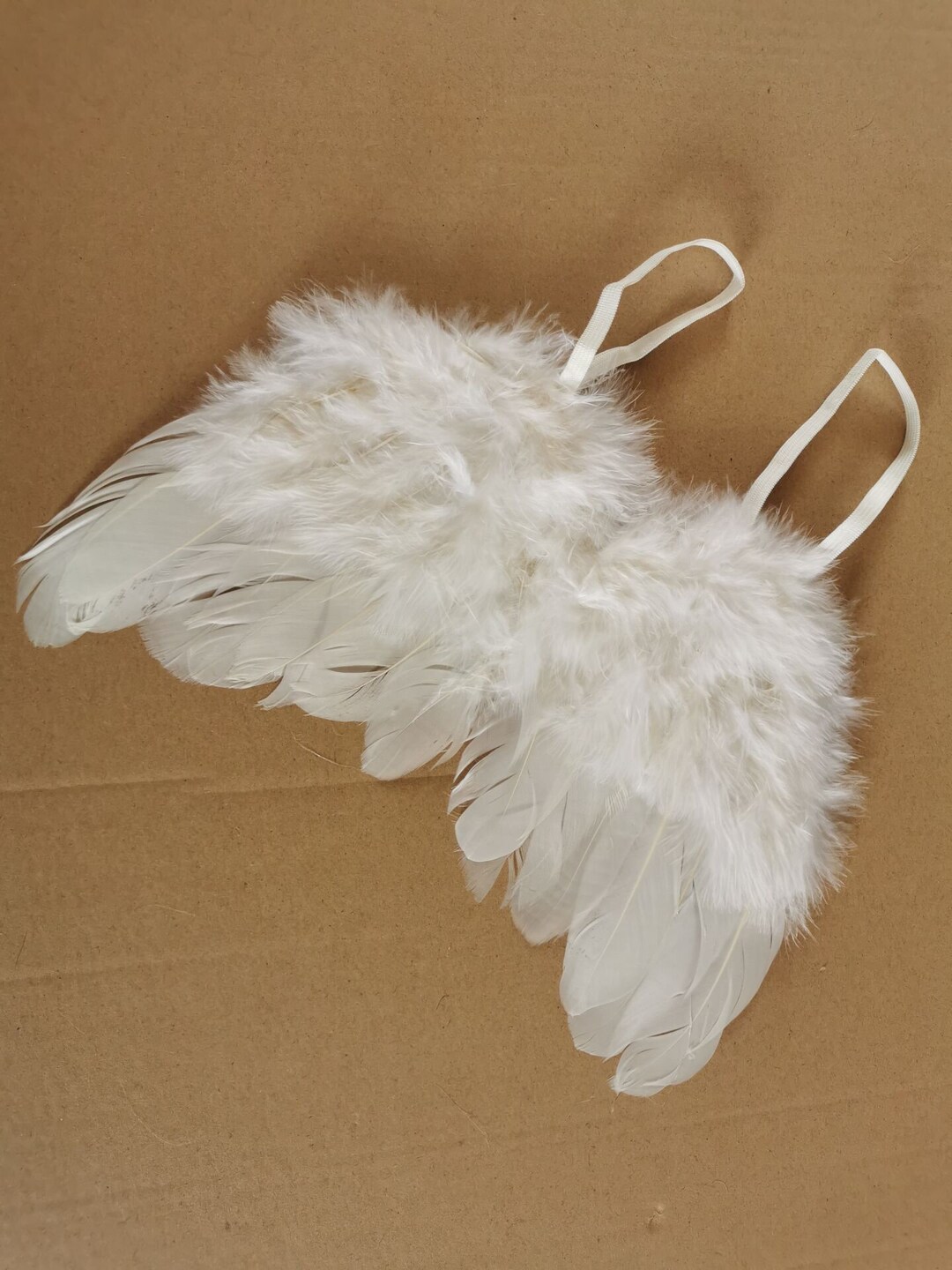 20x15cm Small White Feather Angle Wing White Feather Shoulder Pad ...