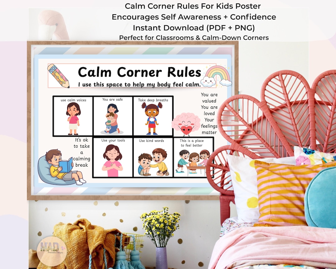 Calm Corner Rules Poster • Calm Down Corner Printable for Kids ...