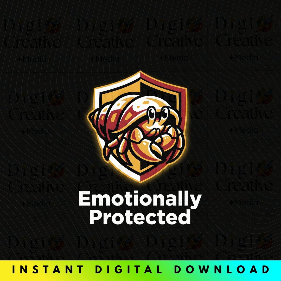 Funny Hermit Crab Meme PNG - Emotionally Protected Mascot (digital ...