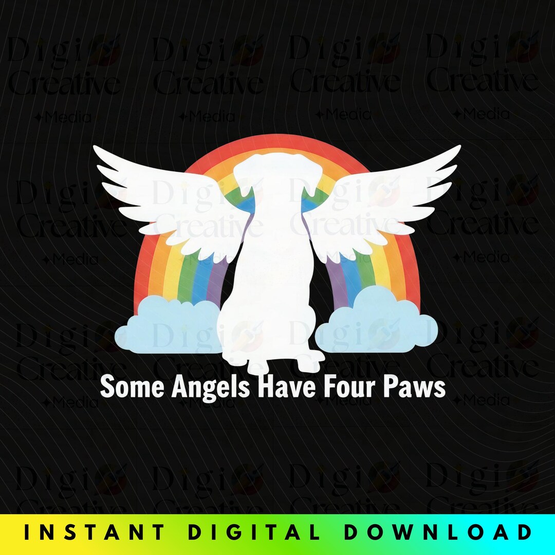 Rainbow Bridge Dog Memorial PNG: Angel Wings, Pet Loss (digital ...