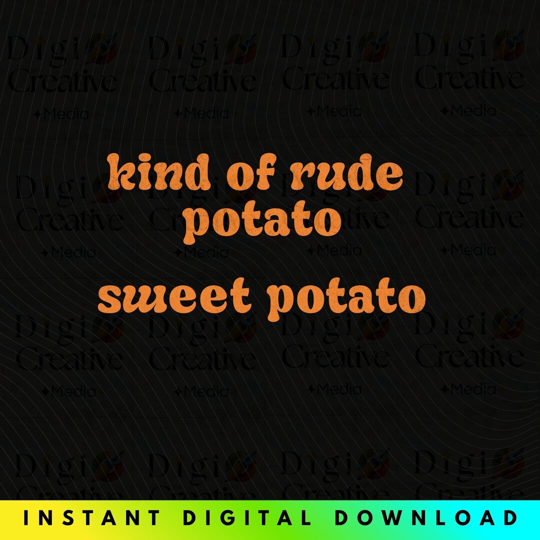 Sweet Potato & Rude Potato Bundle PNG Bundle Funny Thanksgiving Couple ...