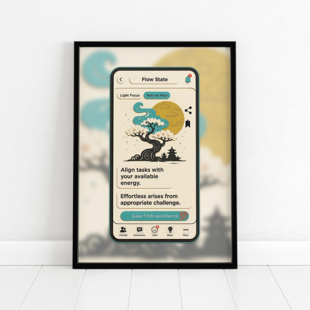 Flow State – Focus Motivational Wall Art, Framed Daily Motto Print for ...