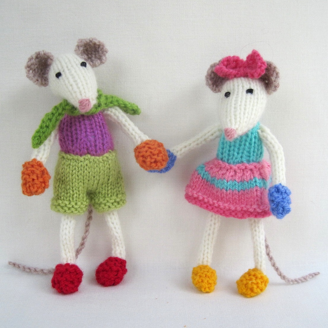 Mischievous Mice - Knitted Flat on 2 Needles - DK Yarn - Mouse Knitting ...