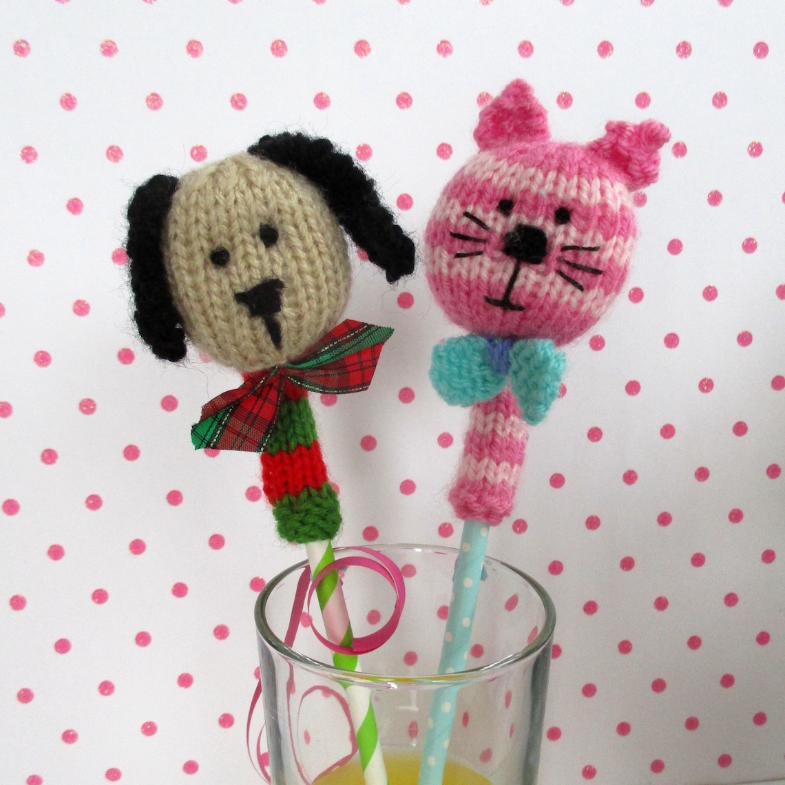 10 Fun Animal Heads Knitting Pattern for Knitted Pencil and Bottle ...