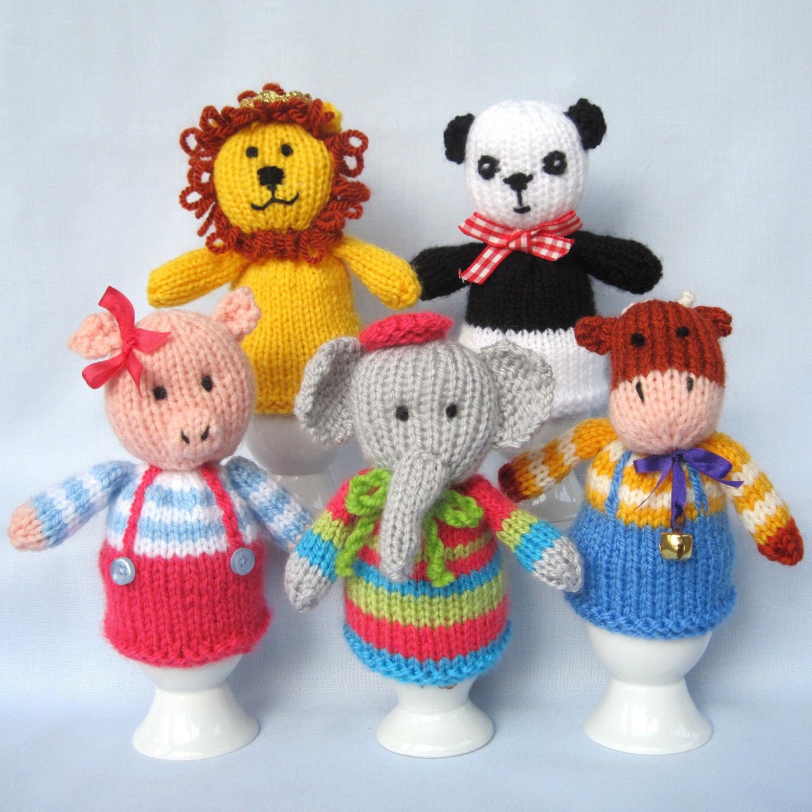 10 Fun Animal Heads Knitting Pattern for Knitted Pencil and Bottle ...