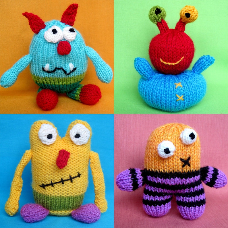 Little Monsters Alien Knitting Pattern Toy PDF Instant | Etsy UK