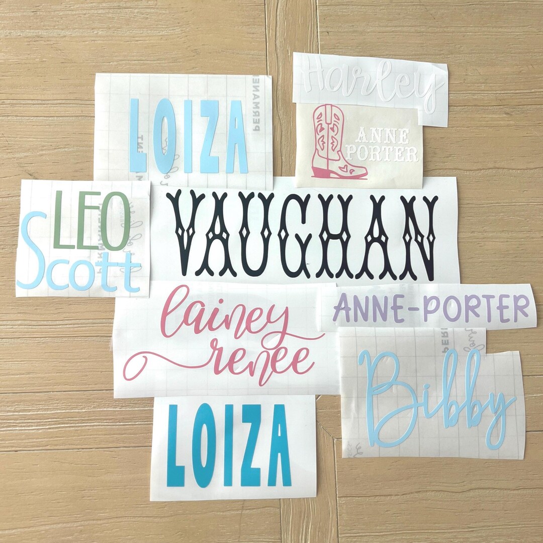 Custom Vinyl Name Stickers — Personalized Name/word in Multiple Styles ...