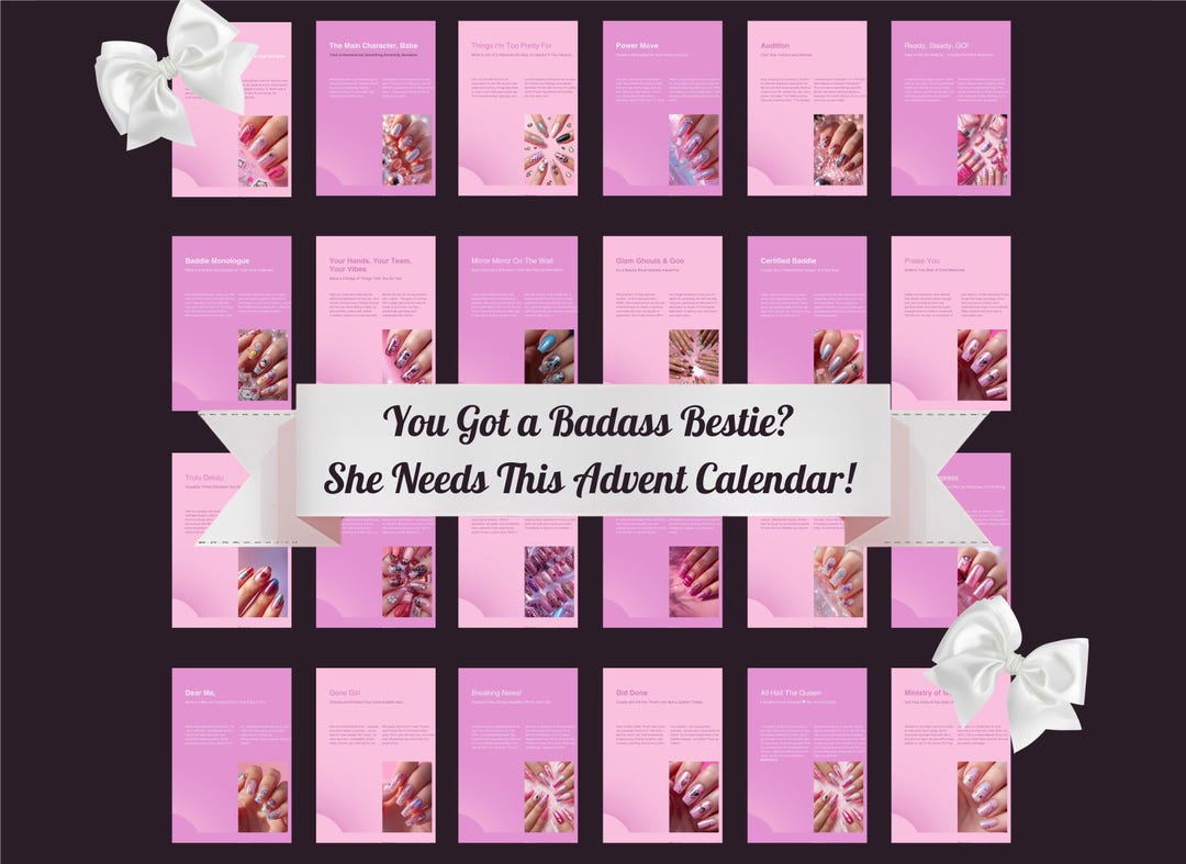 Printable Advent Calendar for Baddies | Best Friend Gift | 24 Self Care ...
