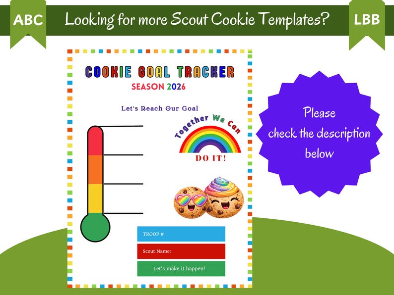 Girl Scout Cookie Tally Sheet, ABC & LBB, Editable Sales Tracker (canva ...