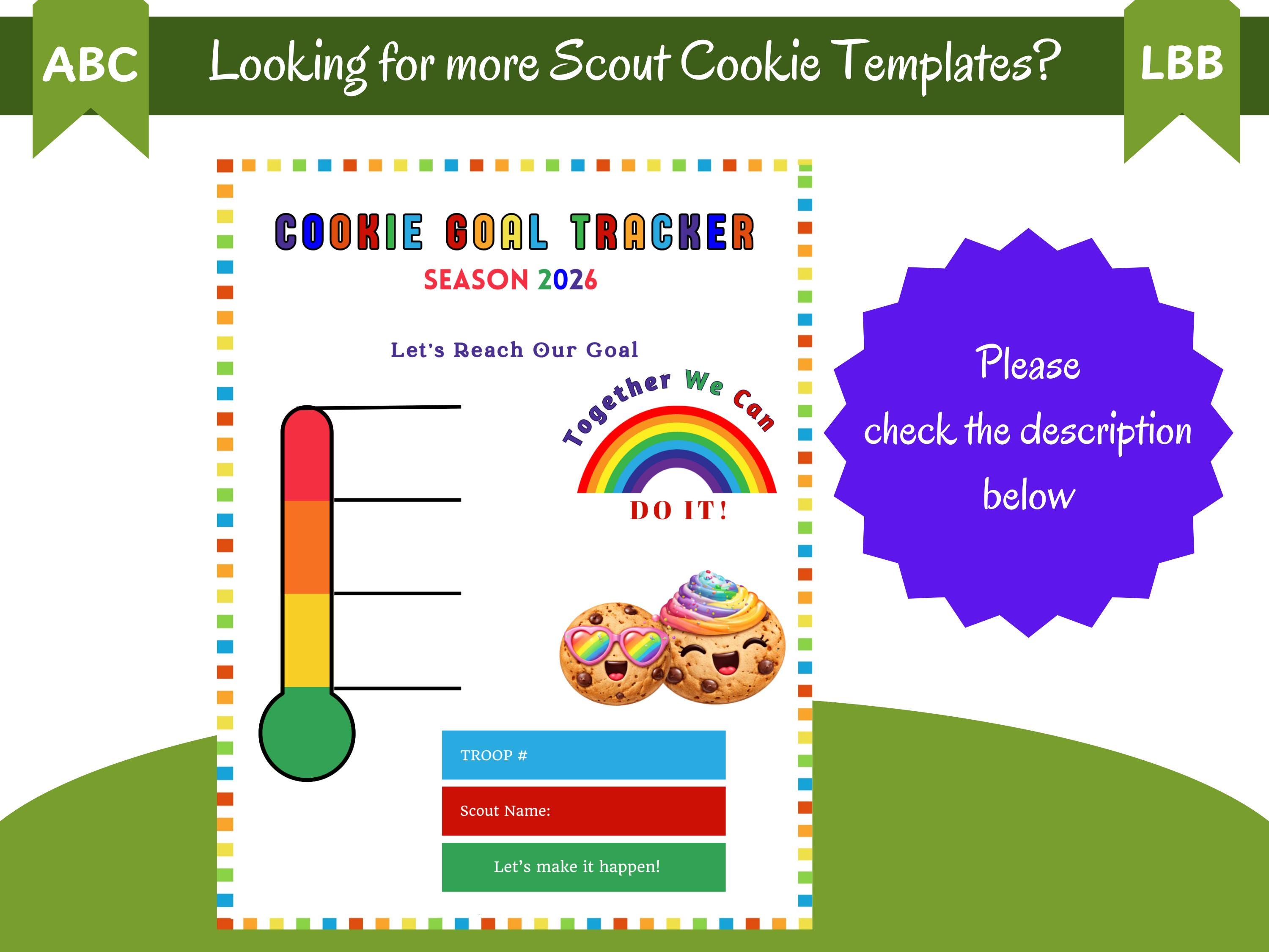 Girl Scout Cookie Tally Sheet, ABC & LBB, Editable Sales Tracker (canva ...