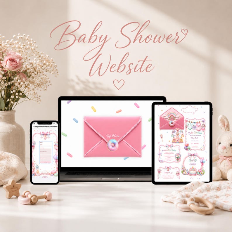 Baby Sprinkle Animated Website Invite, Trackable RSVP (digital Canva ...