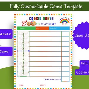 Girl Scout Cookie Tally Sheet, ABC & LBB, Editable Sales Tracker (canva ...