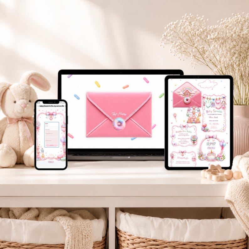 Baby Sprinkle Animated Website Invite, Trackable RSVP (digital Canva ...