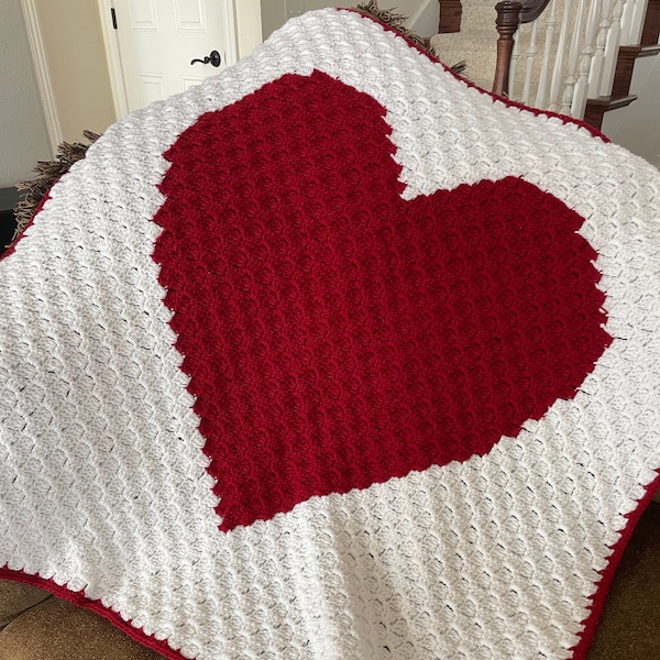 Crochet Heart Afghan - Etsy