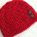 Christmas Red Baby Hat With Button Trim, Crochet Baby Hat, Newborn Hat ...