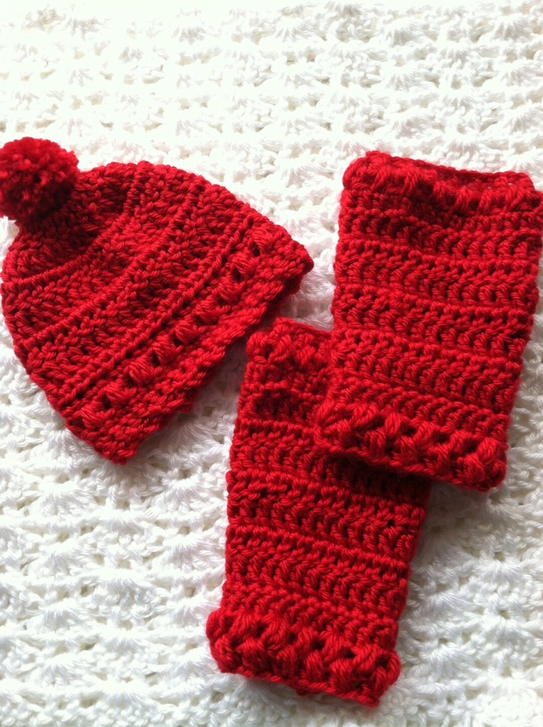 Red Crochet Baby Hat, Crochet Baby Hat, Newborn Hat, Legwarmers, Red ...