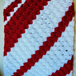 Christmas C2C Afghan Pattern, Candy Cane Afghan, Easy Crochet Afghan ...