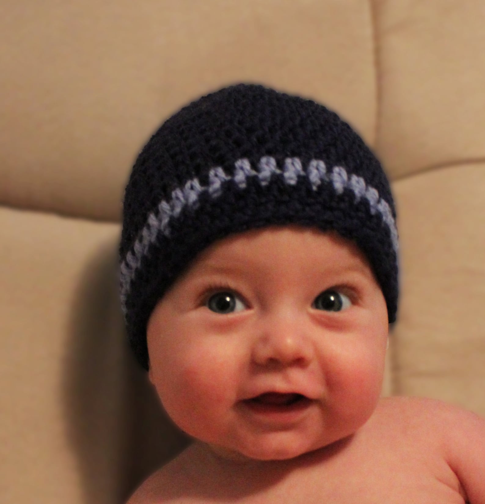 Blue Baby Beanie, Crochet Baby Beanie in Blues, Baby Beanie, Crochet ...