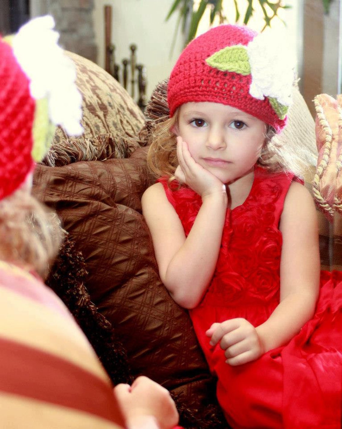 Red Crochet Baby Hat With Flower Crochet Baby Hat Newborn - Etsy