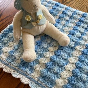 Crochet Baby Afghan Pattern, Baby Blanket Pattern, Blue Baby Afghan ...