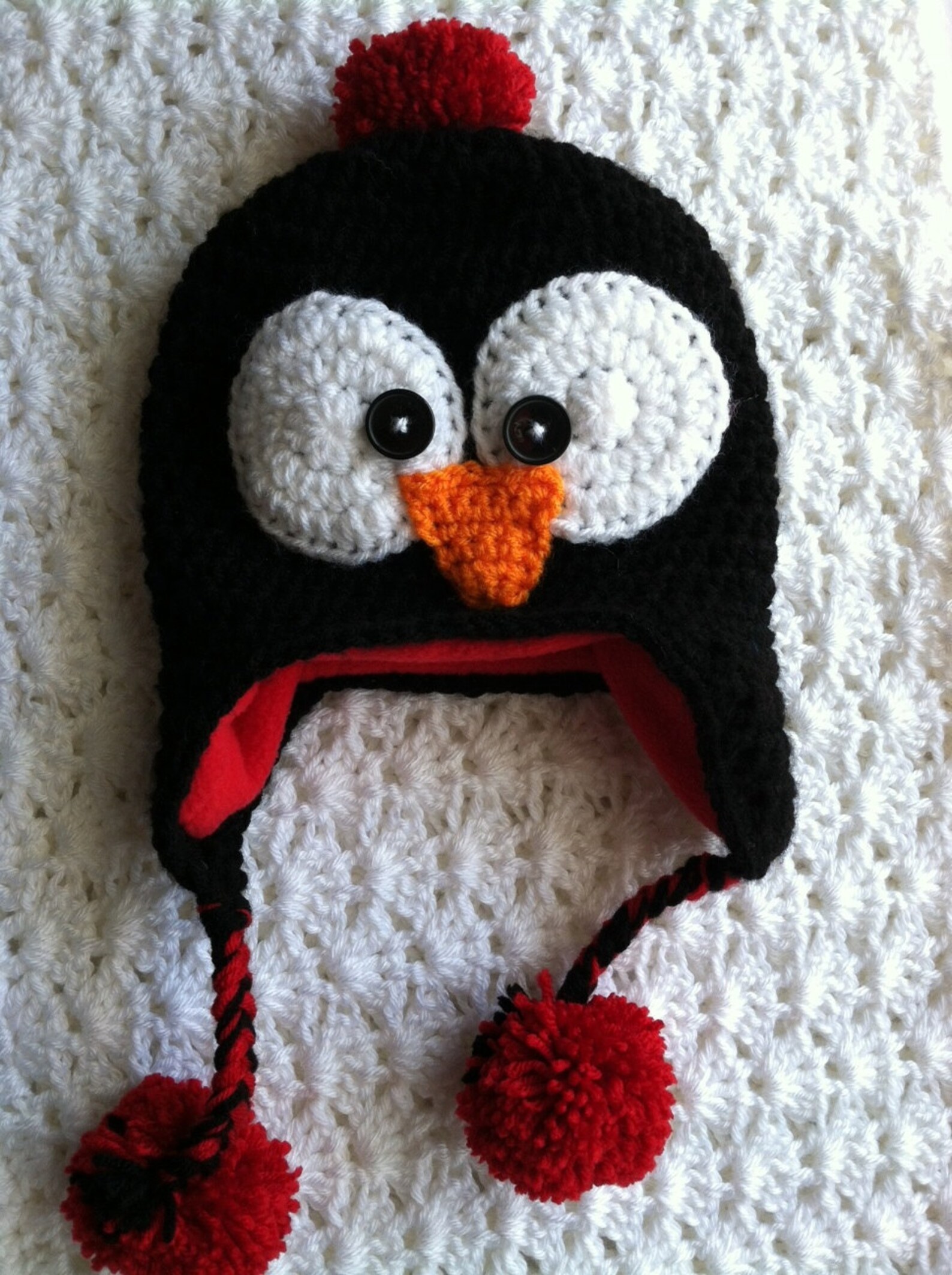 Penguin Hat With Fleece Lining Child Animal Hat Penguin Hat - Etsy