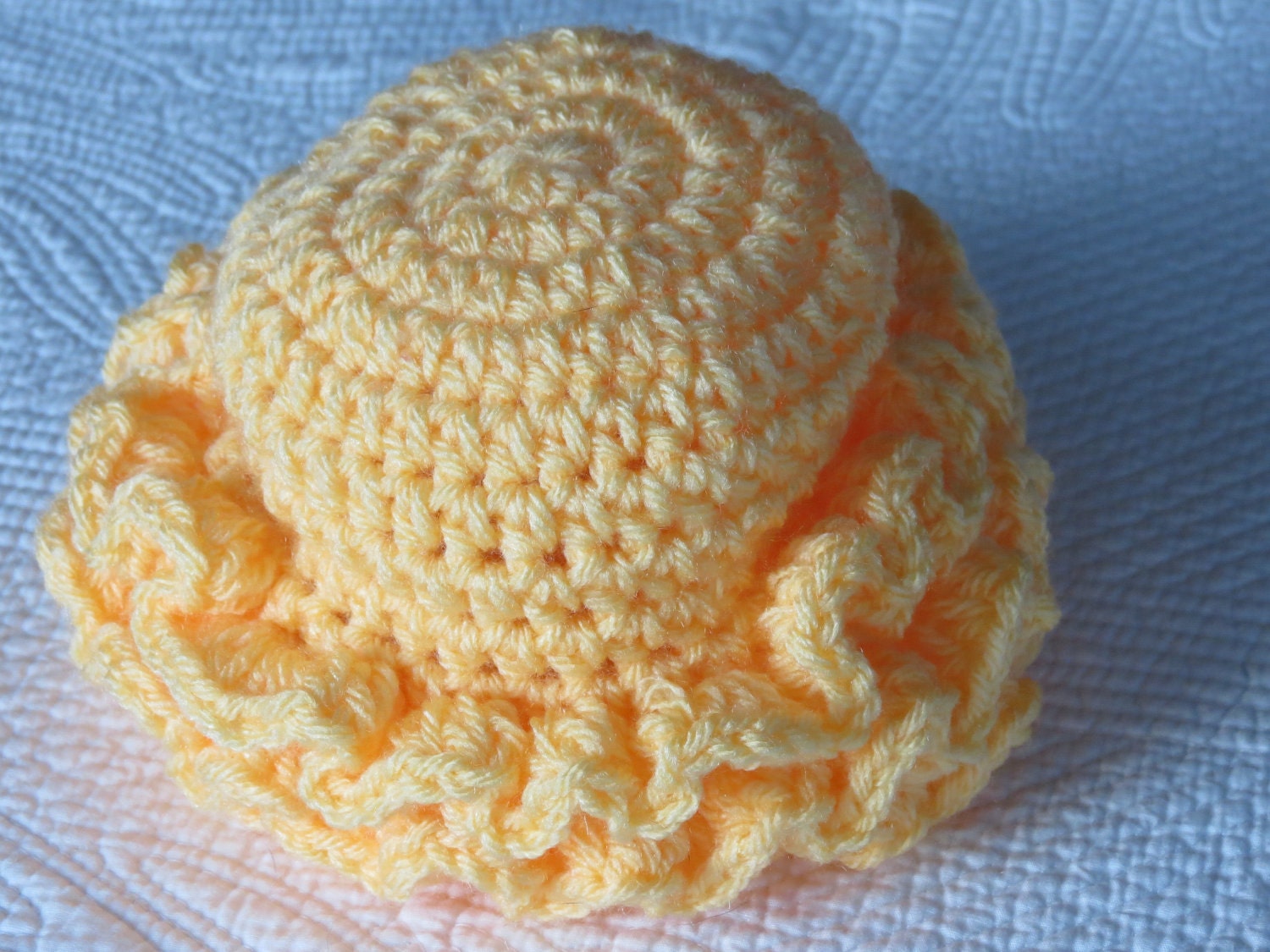 Crochet Baby Hat With Yellow Ruffles Yellow Baby Hat Newborn | Etsy