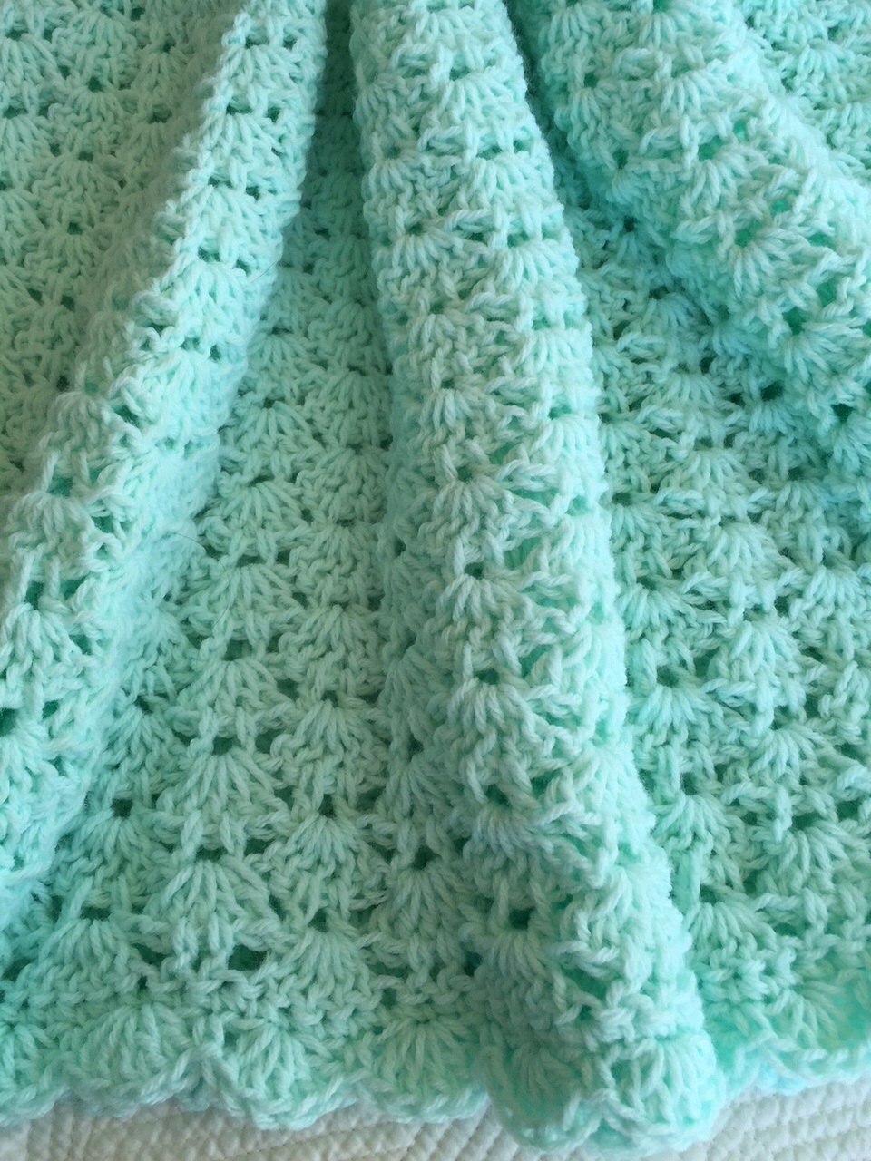 Baby Blanket Afghan Aqua Baby Blanket Baby Afghan Crochet - Etsy