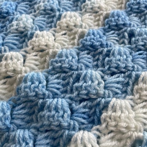 Crochet Baby Afghan Pattern, Baby Blanket Pattern, Blue Baby Afghan ...
