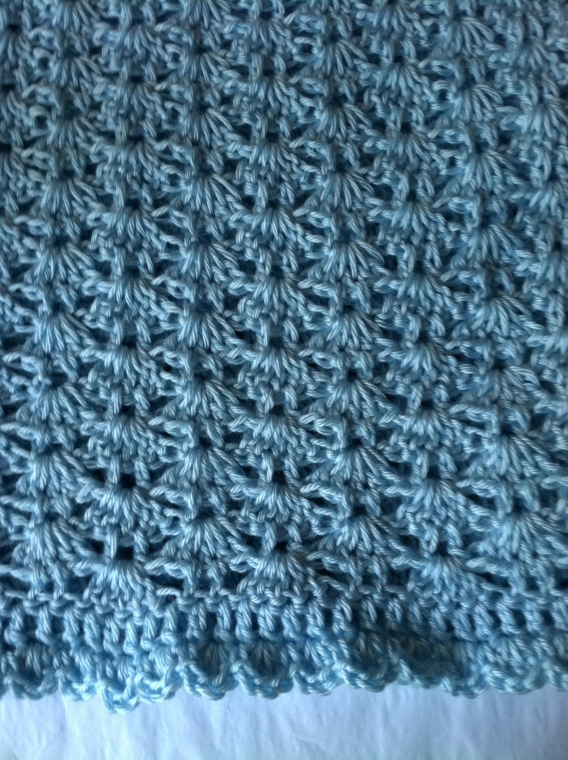 Snuggly Baby Afghan in Blue, Crochet Blue Baby Afghan, Crochet Blue ...