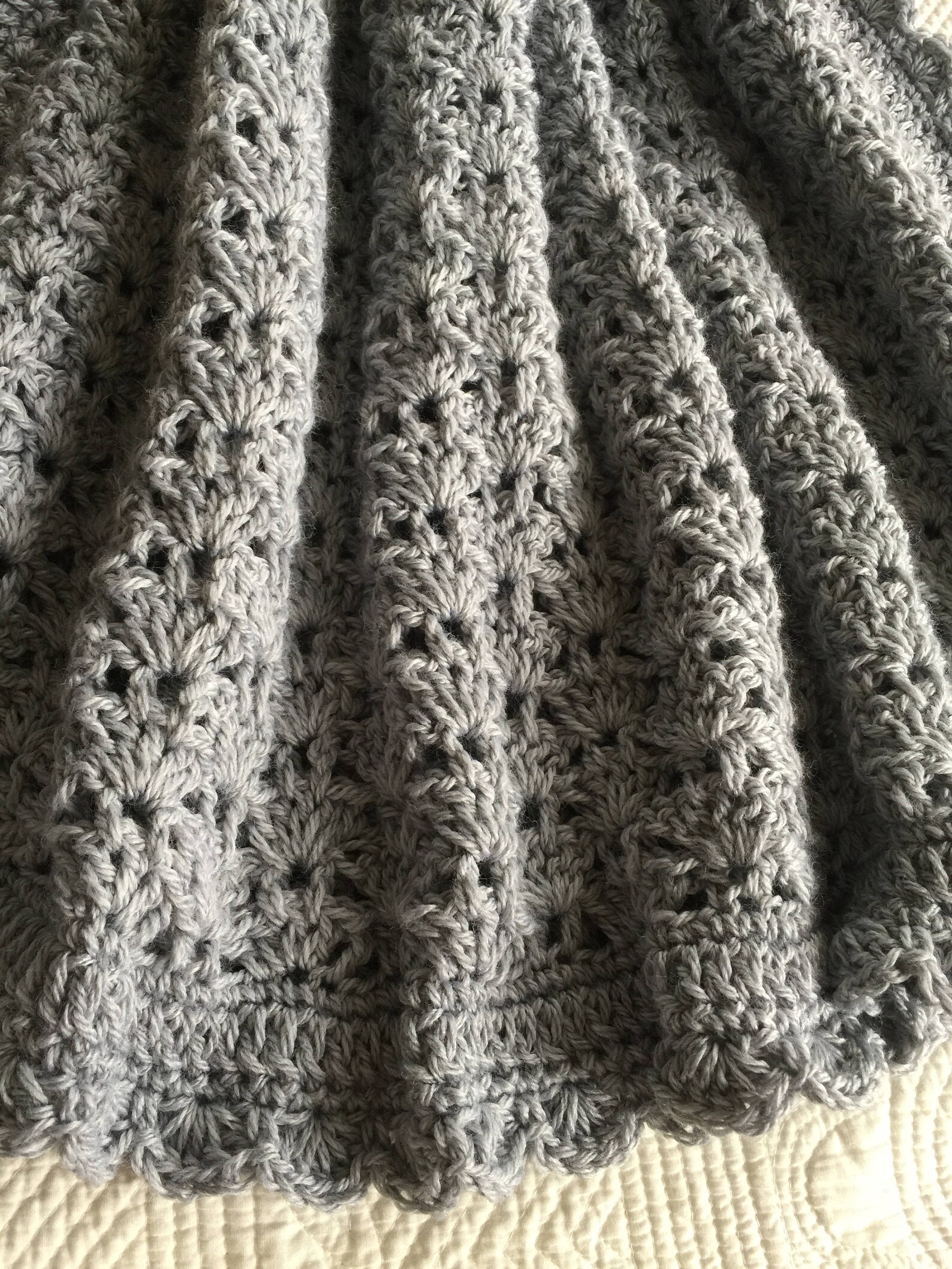 Baby Afghan Gray Baby Blanket Gray Crochet Baby Afghan - Etsy