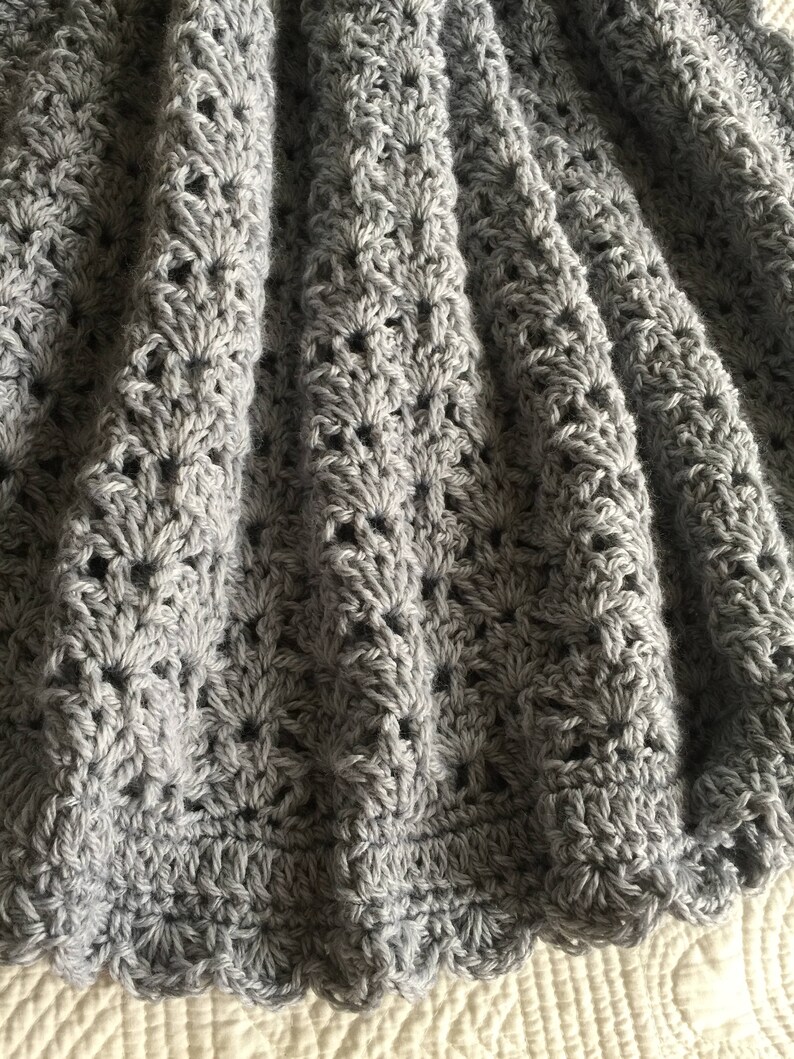 Baby Afghan Gray Baby Blanket Gray Crochet Baby Afghan - Etsy