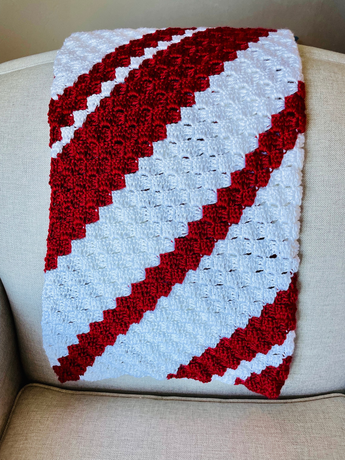 Christmas C2C Afghan Pattern Candy Cane Afghan Easy Crochet - Etsy