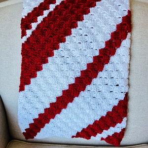 Christmas C2C Afghan Pattern, Candy Cane Afghan, Easy Crochet Afghan ...