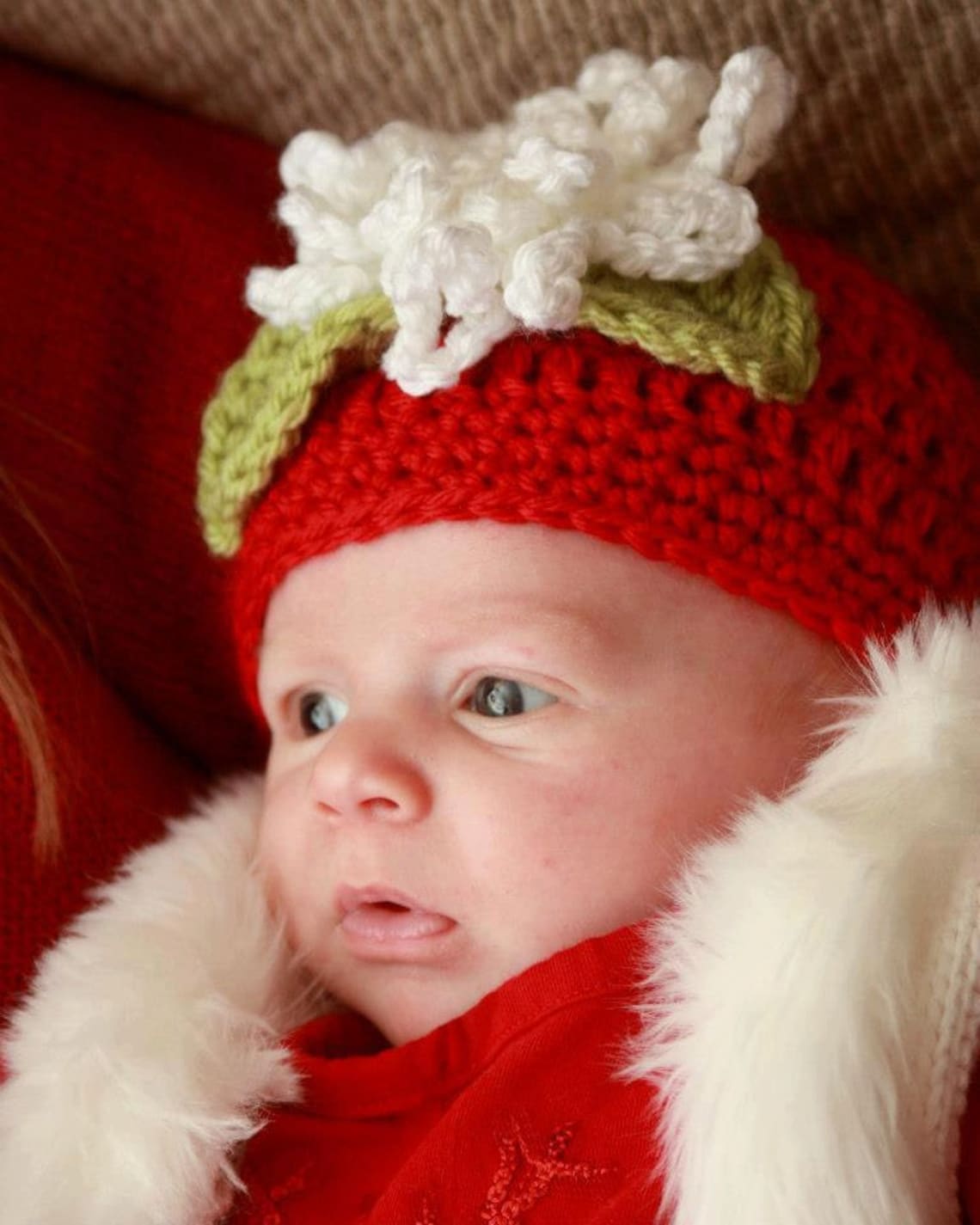 Red Crochet Baby Hat With Flower Crochet Baby Hat Newborn - Etsy