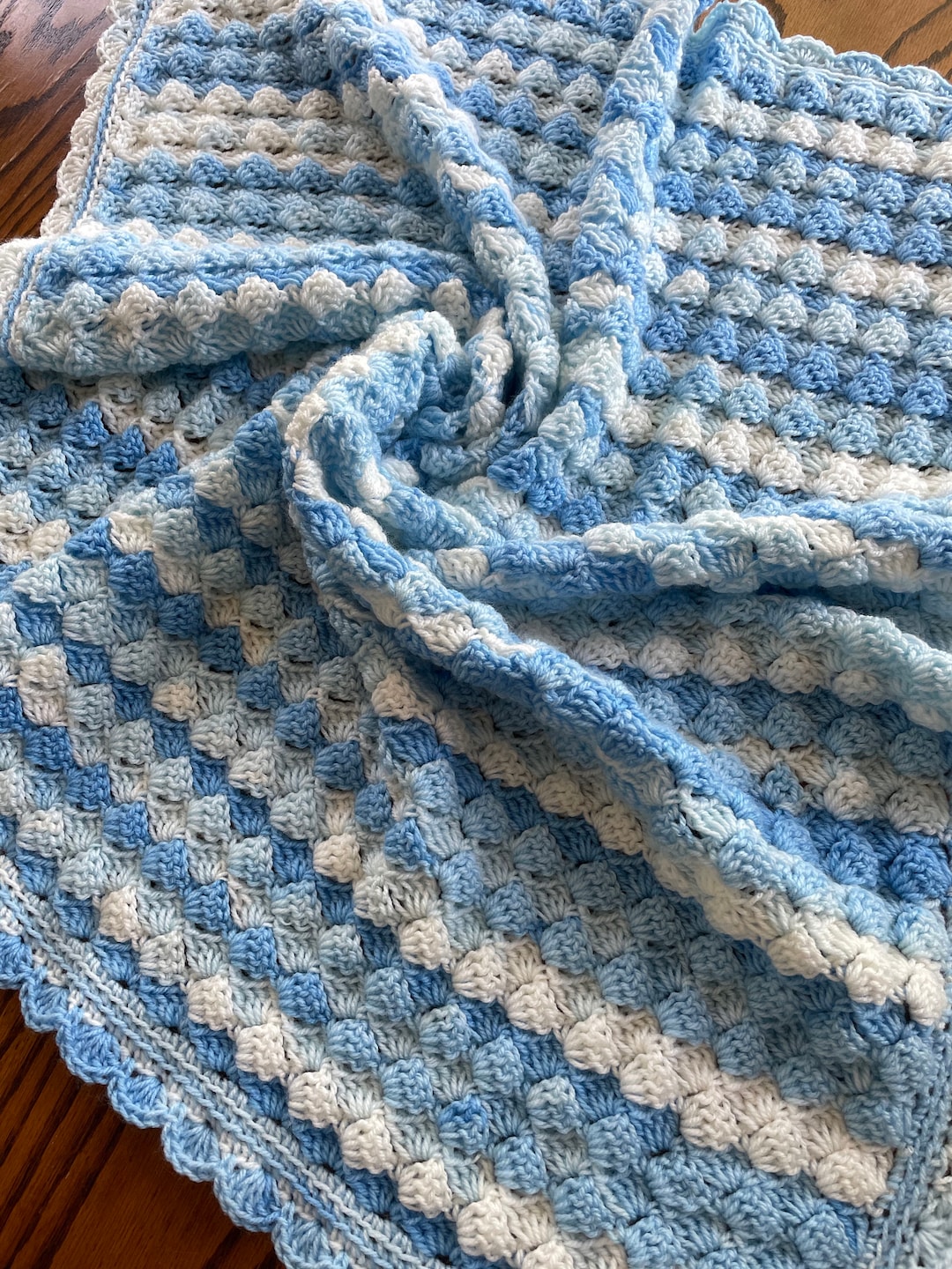 Crochet Baby Afghan Pattern, Baby Blanket Pattern, Blue Baby Afghan ...