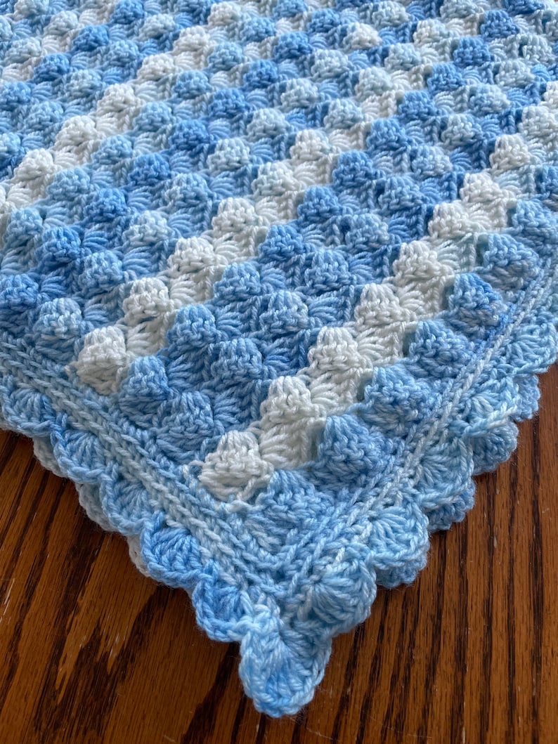Crochet Baby Afghan Pattern, Baby Blanket Pattern, Blue Baby Afghan ...