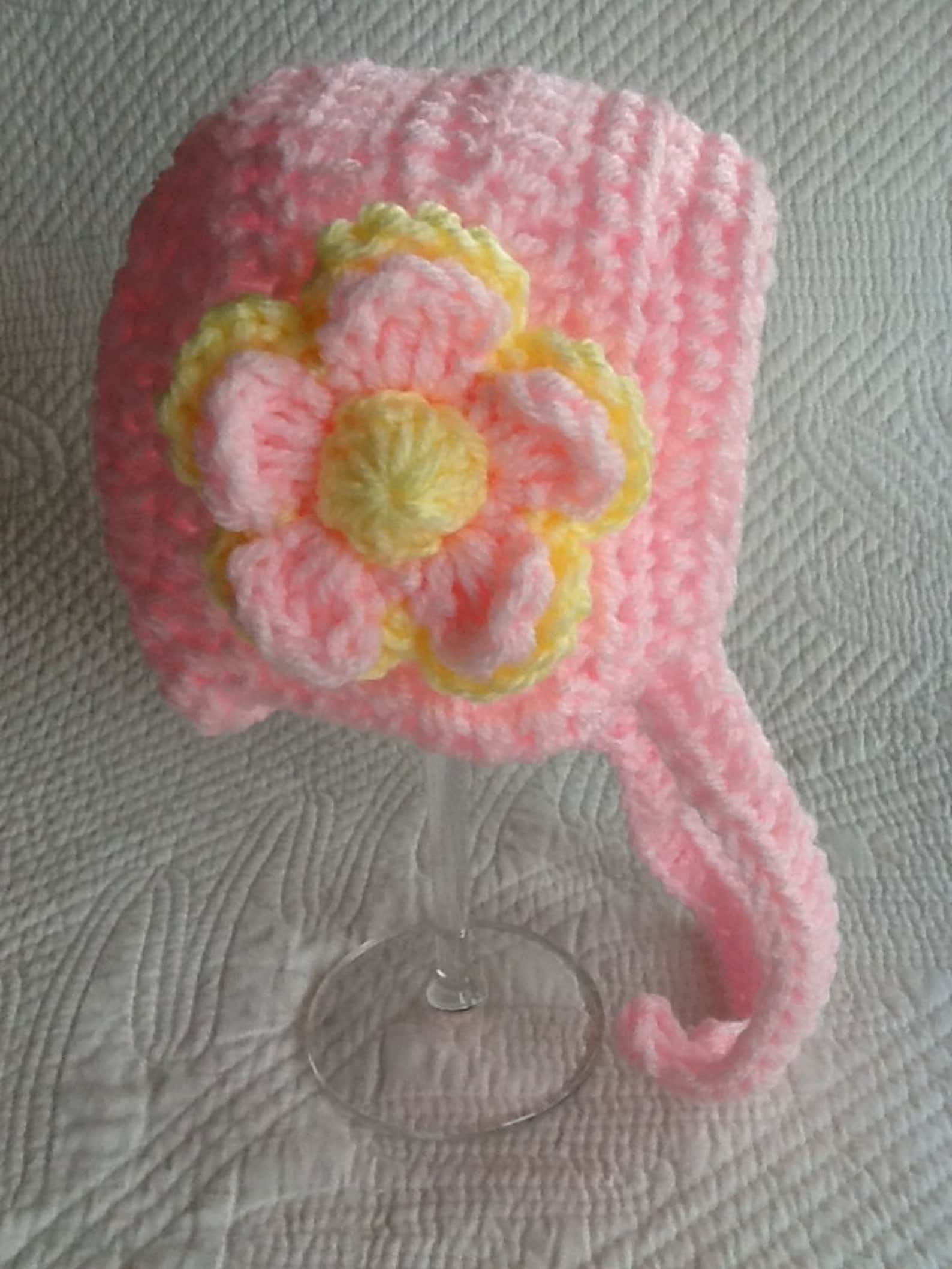 Easter Bonnet Easter Pink Easter Bonnet Crochet Baby - Etsy