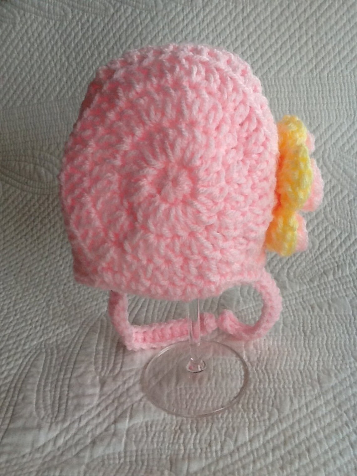 Easter Bonnet Easter Pink Easter Bonnet Crochet Baby - Etsy