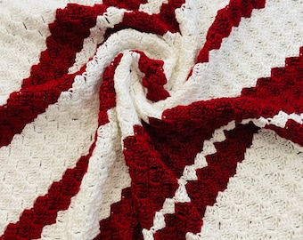 Christmas C2C Afghan Pattern Candy Cane Afghan Easy Crochet - Etsy