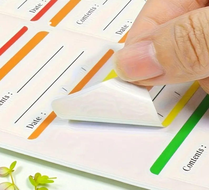 100-pack Removable Food Labels | Color-coded Freezer & Pantry Stickers ...