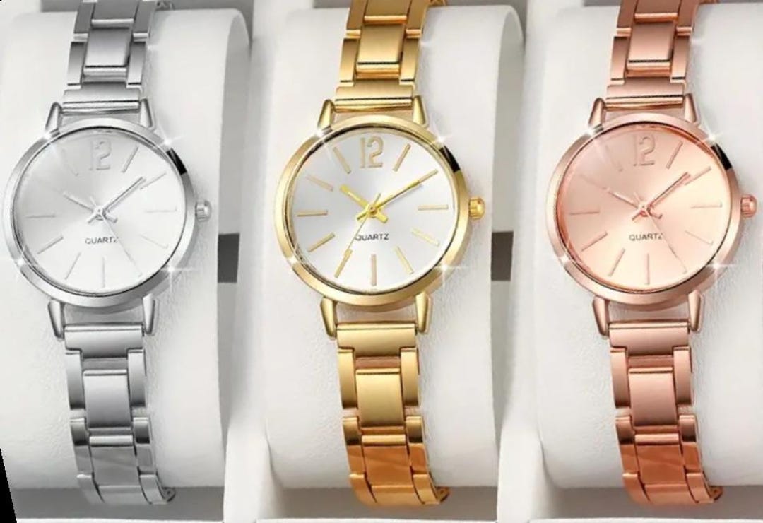 Ladies' Simple Quartz Watch | Compact Casual Watch in Gold, Silver, or ...