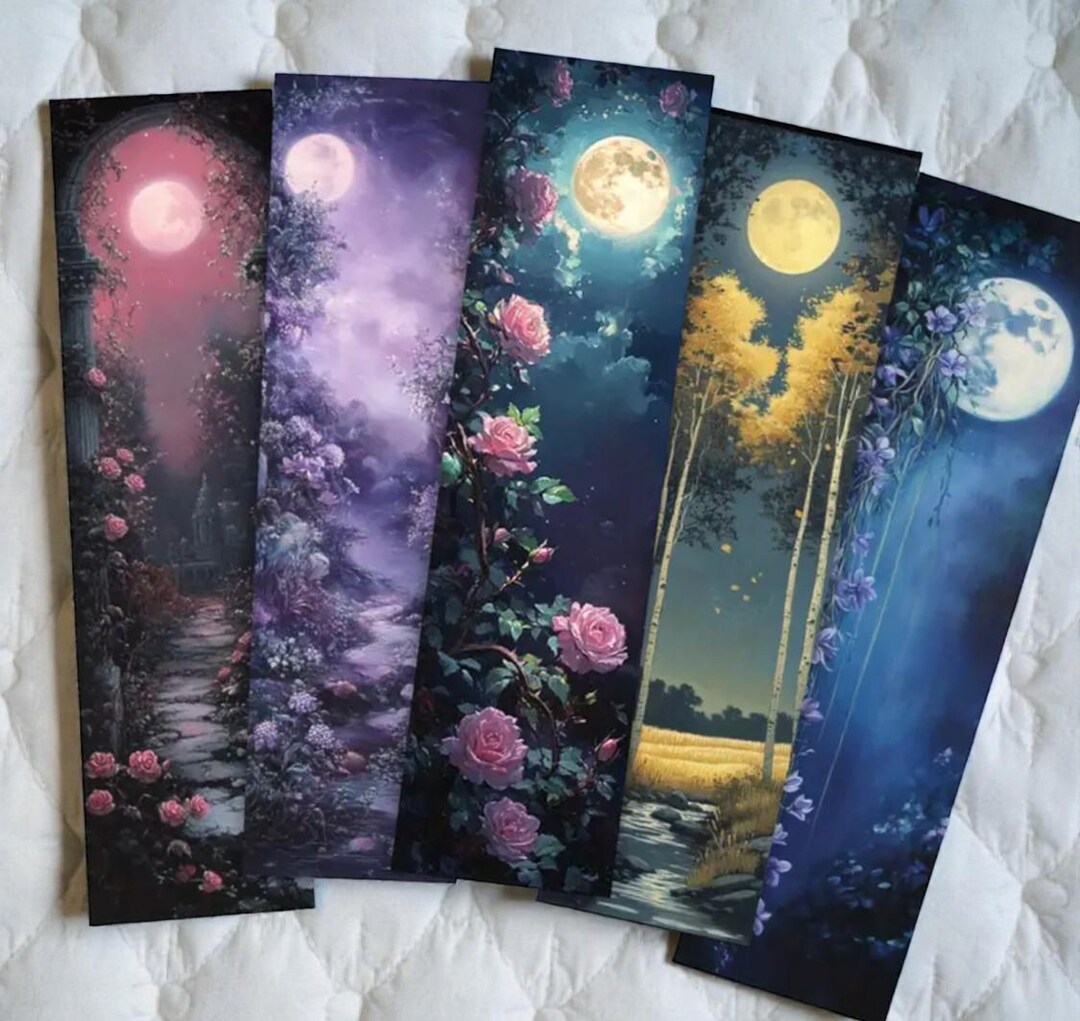 Moonlight Garden Bookmarks | 32pc Fantasy Floral Set | Gift for ...