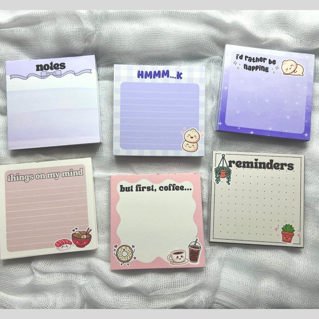Kawaii Notepads | Stationery, School, Office Supplies (3x3 Inch) - Etsy