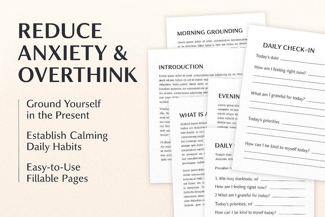 Anxiety Relief Journal | Mental Health Workbook | Printable Self-care ...