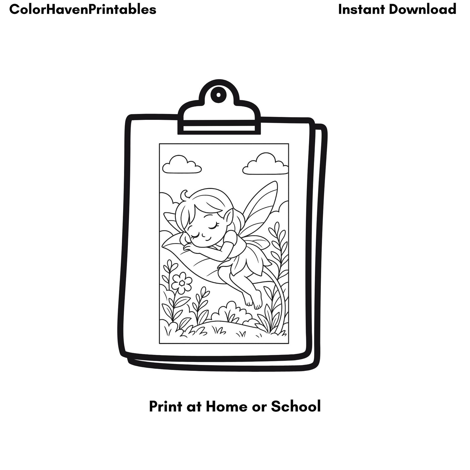 20 Cute Fairy Coloring Pages for Kids – Printable Fairy Coloring Book ...