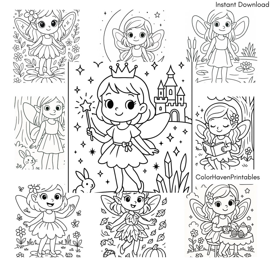 20 Cute Fairy Coloring Pages for Kids – Printable Fairy Coloring Book ...