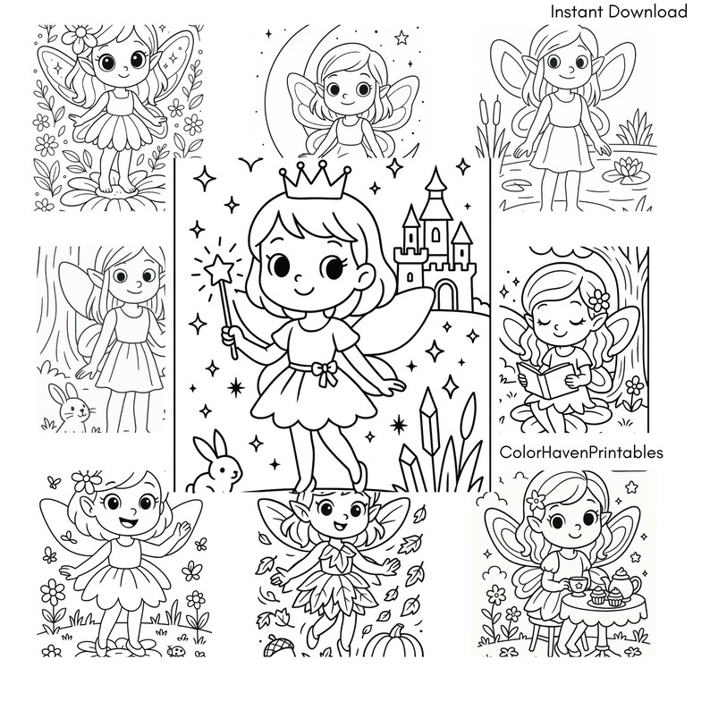 20 Cute Fairy Coloring Pages for Kids – Printable Fairy Coloring Book ...
