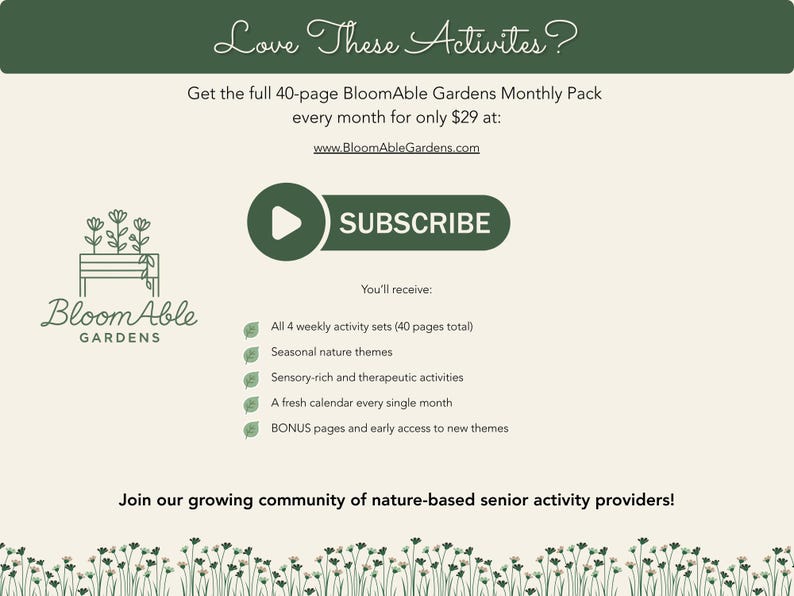 Senior Nature Activity Pack | Easy Activities for Seniors | Activity ...